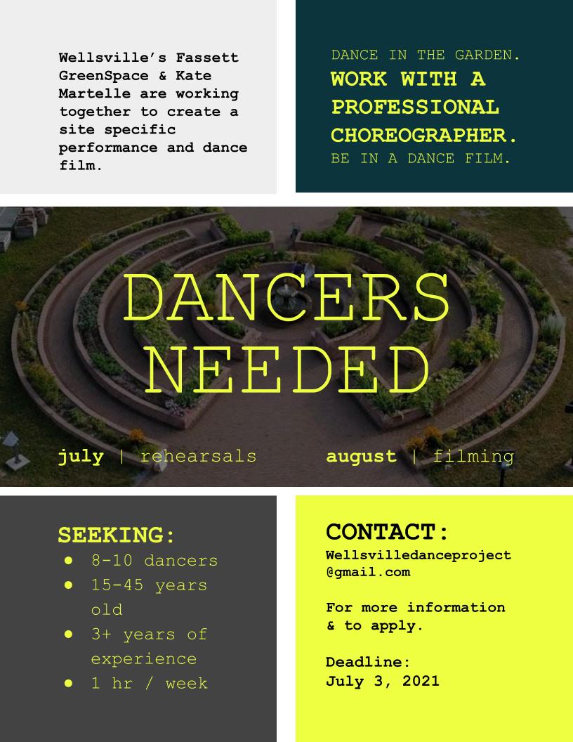 Seeking Dancers For Fassett Greenspace Garden Dance Performance - THE ...