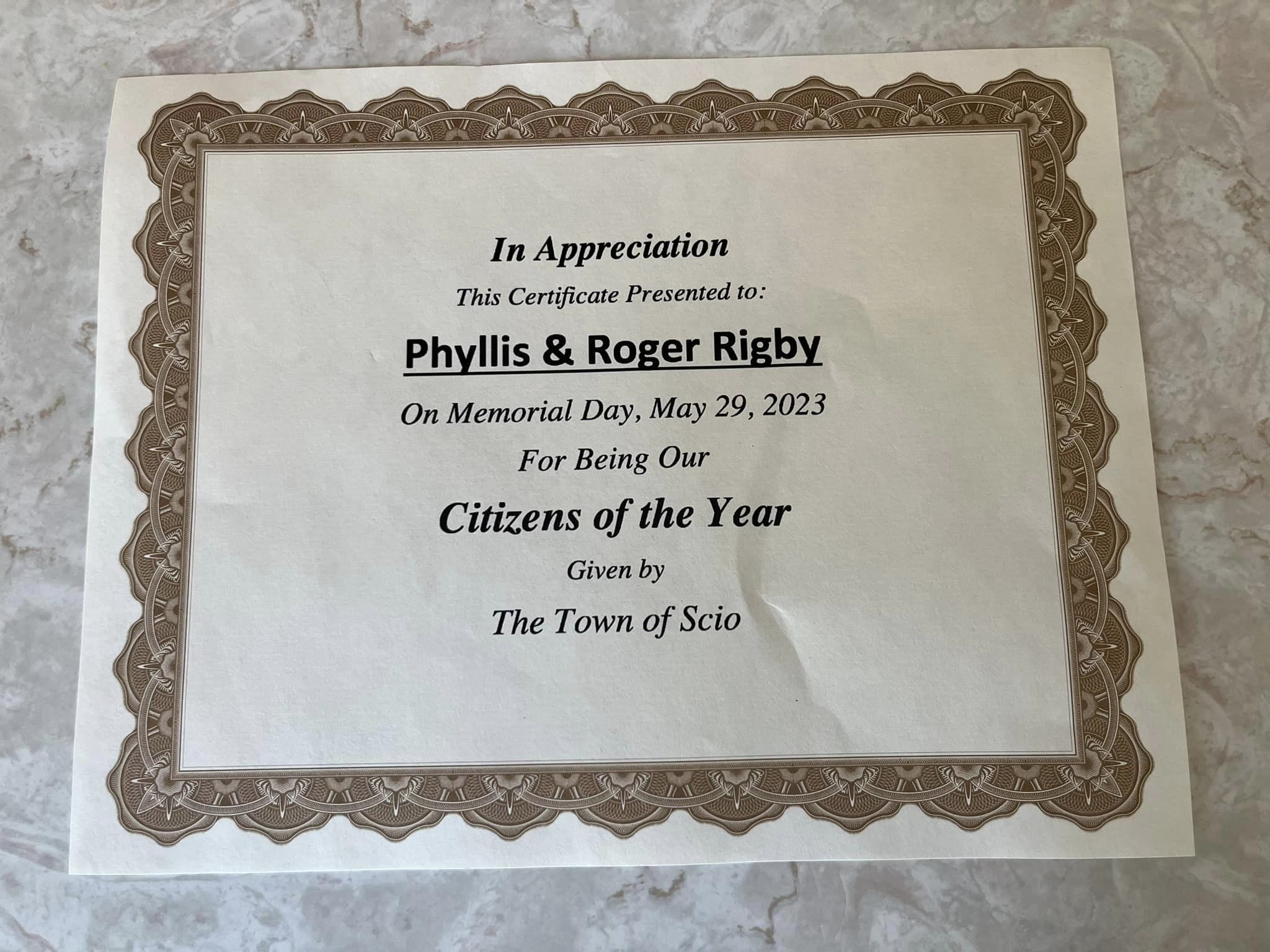 Scio NY honors the Rigby's as "Citizens of the Year", photo gallery ...