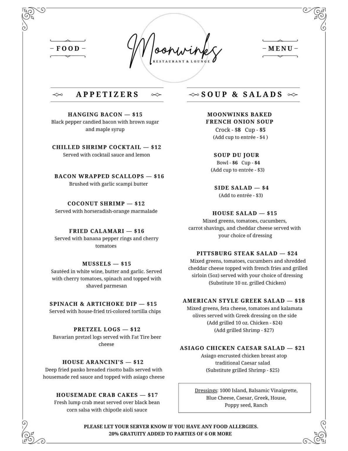 Moonwinks Restaurant of Cuba announces new menu! - THE WELLSVILLE SUN